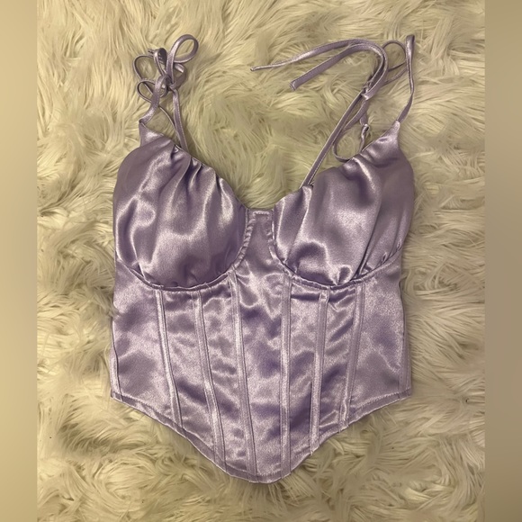 SHEIN | Tops | Light Purple Satin Corset Top | Poshmark